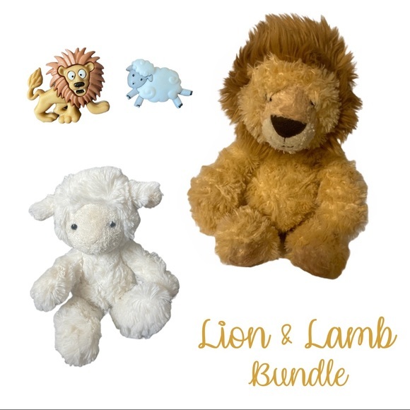 Toys | Lion And Lamb Plushie Stuffed Animals Beads Bundle | Poshmark